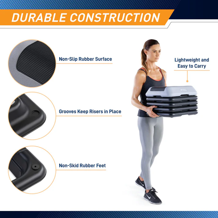 Marcy Adjustable Aerobic Step Platform with 4 Risers – Sparks