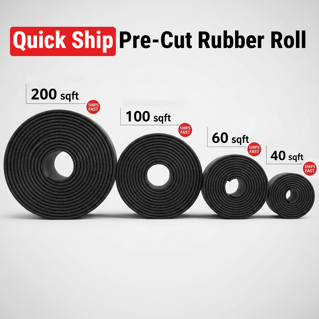 Quick Ship Pre-Cut Rubber Flooring Rolls – Sparks